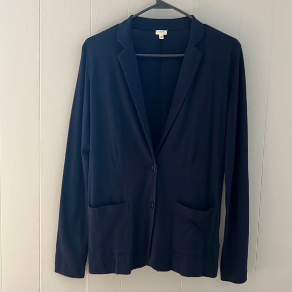 J. Crew Factory | Sweaters | Jcrew Navy Cotton Blazer Style Cardigan ...